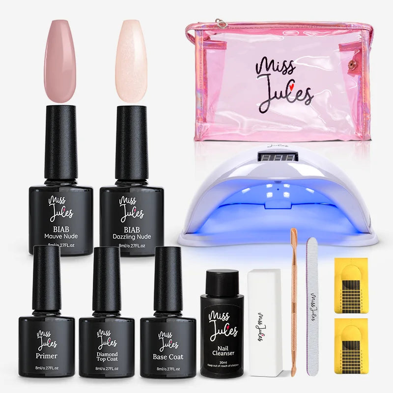 BIAB Starter Set Mauve Nude, Dazzling Nude, LED/UV Lamp – Miss Jules